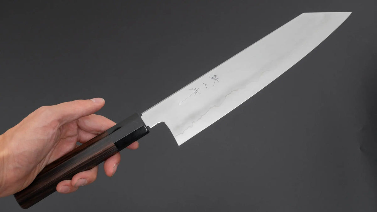 Tetsujin Silver #3 Ukiba Kiritsuke Gyuto 240mm Taihei Makassar Ebony ...
