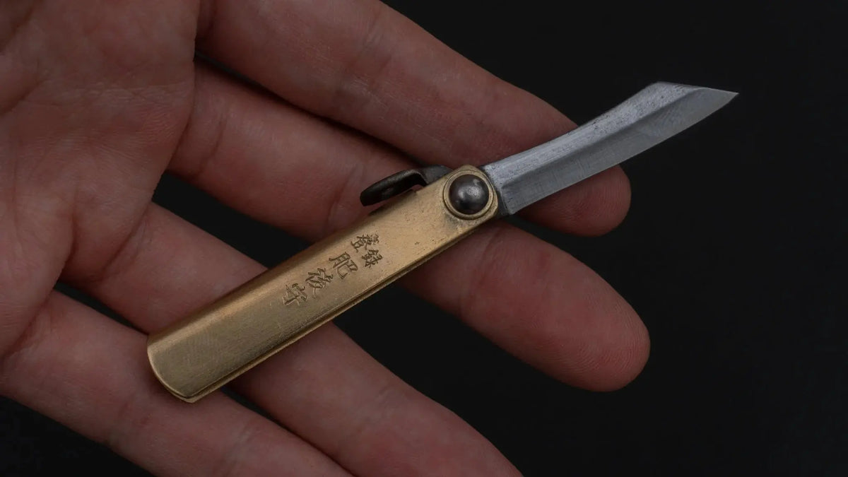 Higonokami Folding Knife Mini Brass Handle - Tetogi